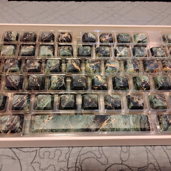 Green Marble Keycaps for Mechanical Keyboards - Key Caps for Pc Gaming ...
