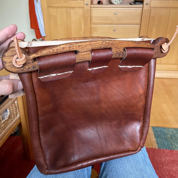 Viking Leather HANDLE Bag, Hedeby Haithabu Bag, Early Medieval ...
