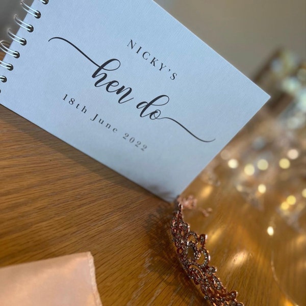 Personalised Hen Do Classic Design Guest Book Scrapbook | Hen Party ...