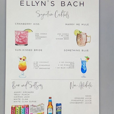 Bar Menu Template, Modern Editable Drink Menu Template, Minimalist ...