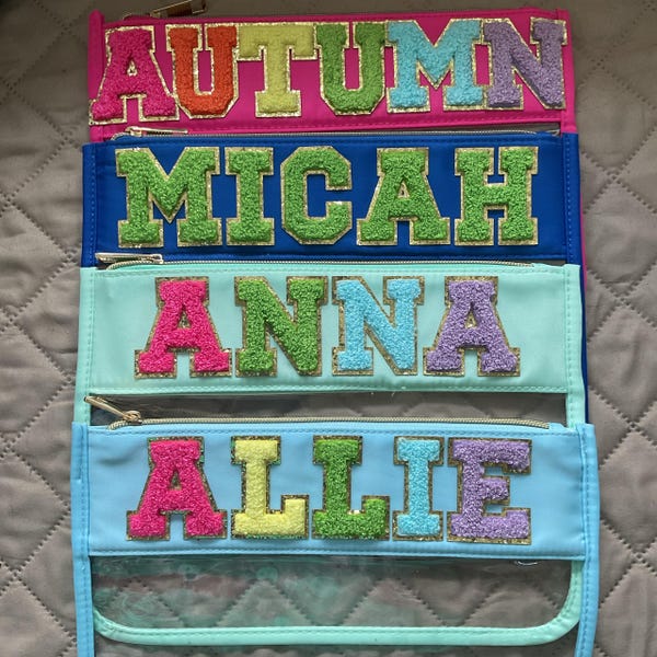 Custom Name Clear Pouch Makeup Bag Snacks Cosmetic Personalize Nylon ...