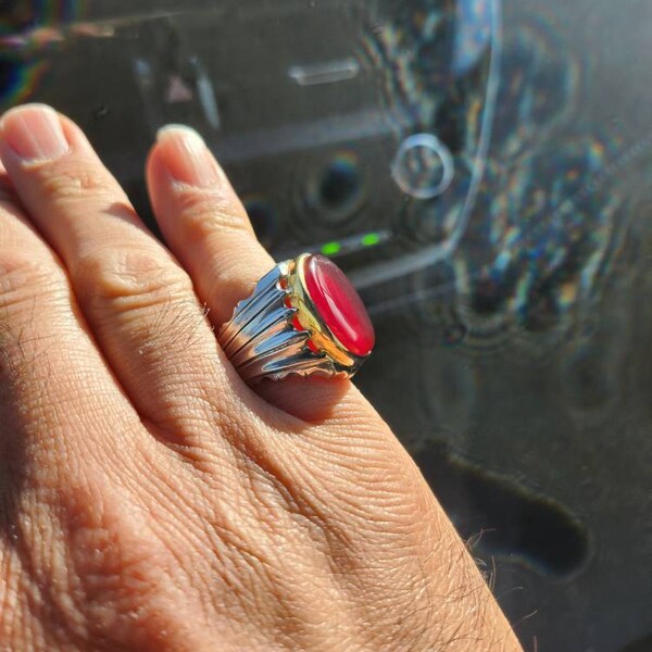 8 Carat Natural Ruby Sterling Silver 925 Handmade Ring, Real High Quality Ruby Ring, Burma Ruby ...