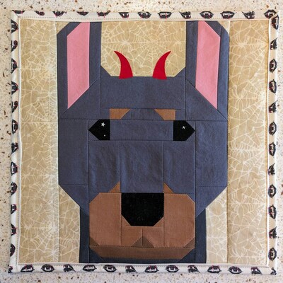 Doberman Pinscher Dog Puppy Quilt Block PDF Pattern Includes ...