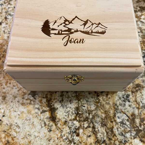 Personalized Pine Stained Wood Keepsake/trinket Box-free Shipping - Etsy