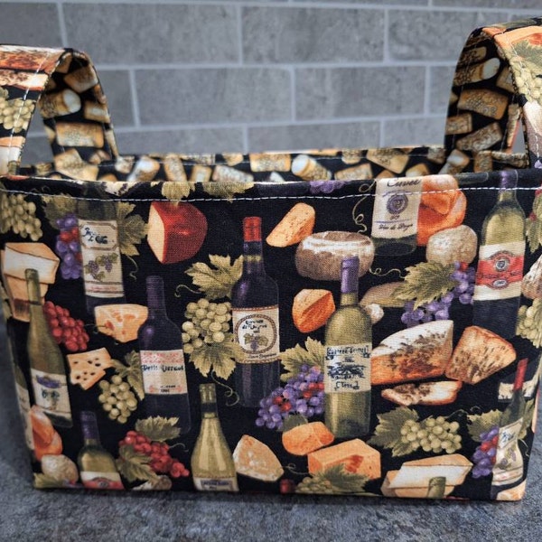 Debbie Mumm Seed Packets Fabric Basket With Handles, Bin, Container ...