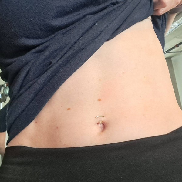 Lunula Ball-ping and Plug Belly Button Barbell | Minimal Floating ...
