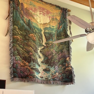 Floral Cottagecore Flowers Throw Blanket Tapestry Vintage Woven Rug ...