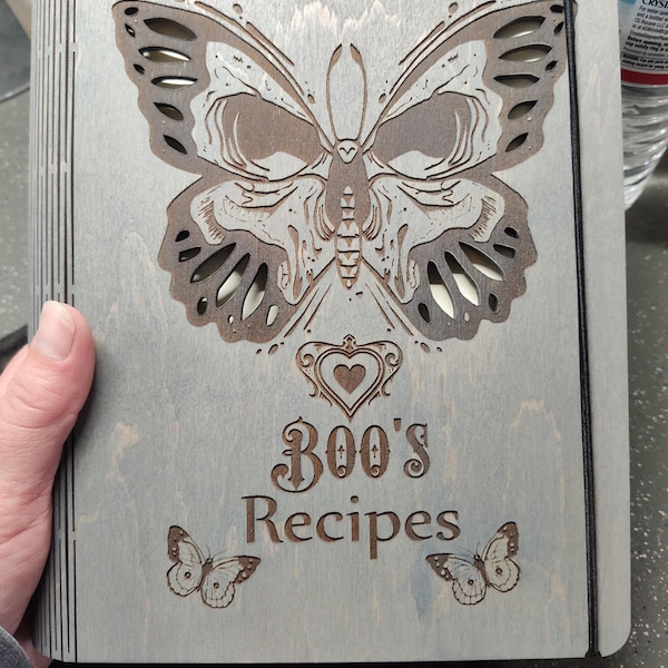 Handwritten Recipe Cookbook, Personalized Wooden Recipe Book, Binder ...
