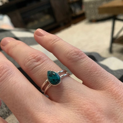 Turquoise Ring Set in Gold, Turquoise Stacking Ring, Multi Stone Ring ...