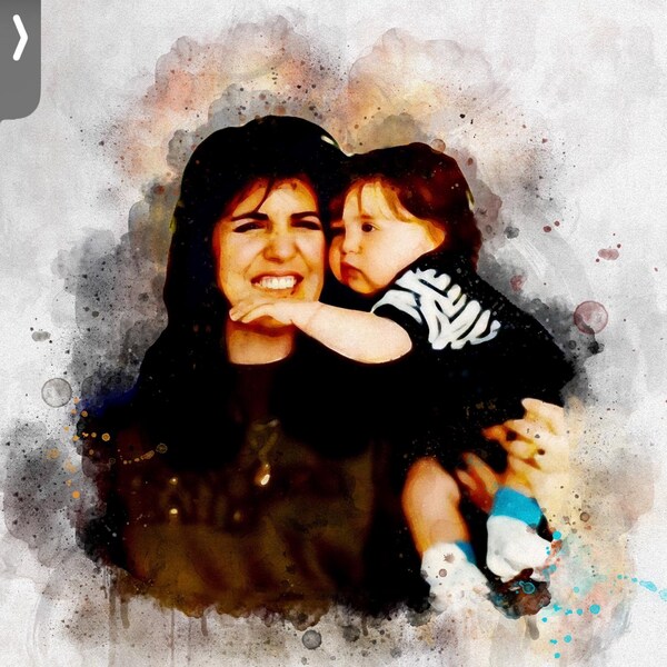 Mothers Day Gift Personalized Watercolor Portrait, Mom Gift, Family ...