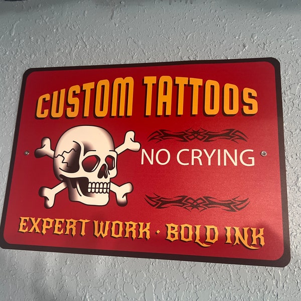 Old School Tat Shop Sign, Old School Tattoo, Tattoo Lovers, Custom Tat ...