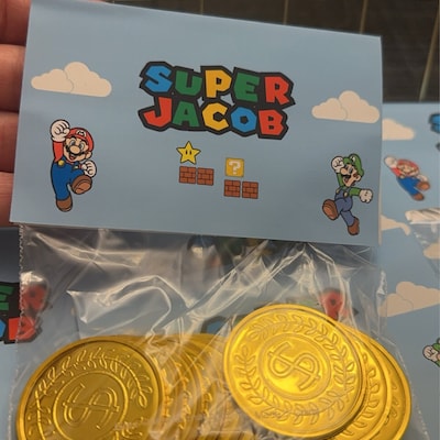 Super Mario Gold Coin Labels - Etsy