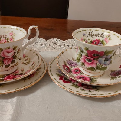 Vintage Pink China Tea Set, Pink Porcelain Tea Set With Tea Pot, Floral ...