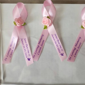 Personalized Memorial Ribbons With Pins for Funeral or Celebration of ...