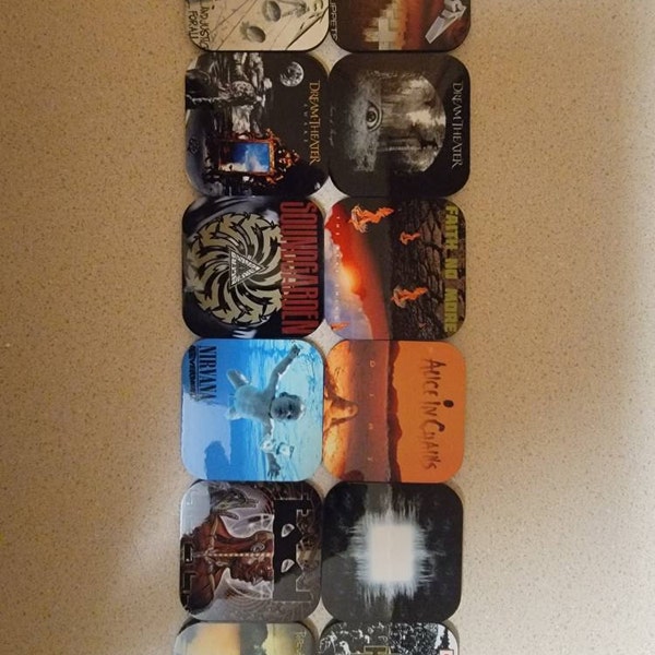 Custom Rock Music Fridge Magnet Set: Album Covers & Guitar Players - Etsy