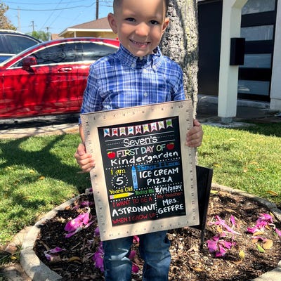 First Day of School Sign, Back to School Chalkboard, Reusable 1st Day ...