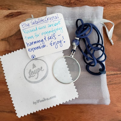 Magnifying Necklace, Healing Gem Stone, Monocle Necklace, Loupe ...