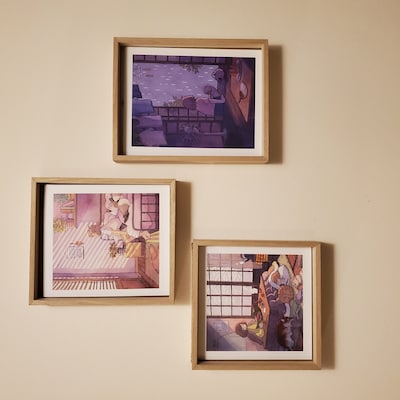 Custom Large Floating Frame in White Oak Veneer, Double Sided Frame for ...