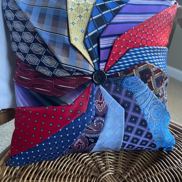 Memory Tie Pinwheel Pillow – Custom Keepsake Gift – Memorial Pillow ...
