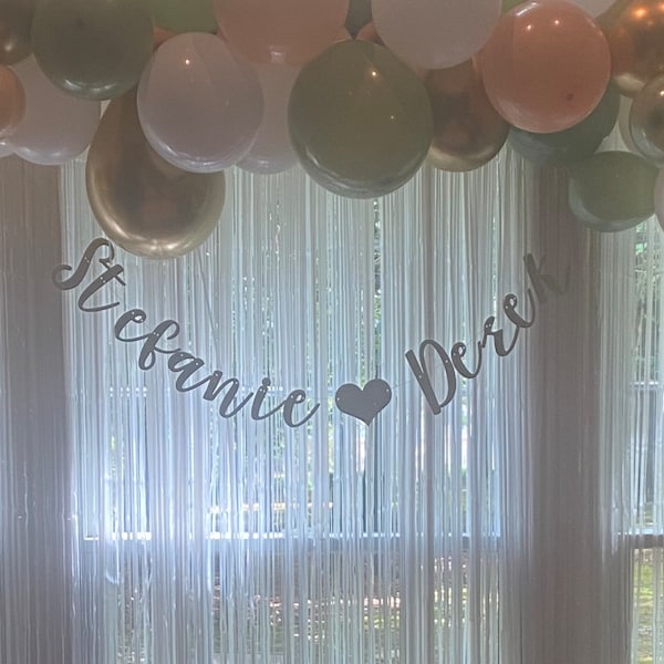 Bridal Shower Decoration, Wedding Banner, Couples Name Banner, Wedding ...