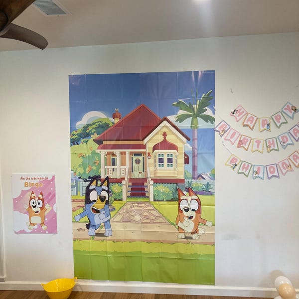 Pin the Tail on Bluey, Pin the Tail Game, Bluey Party, Bluey Party ...