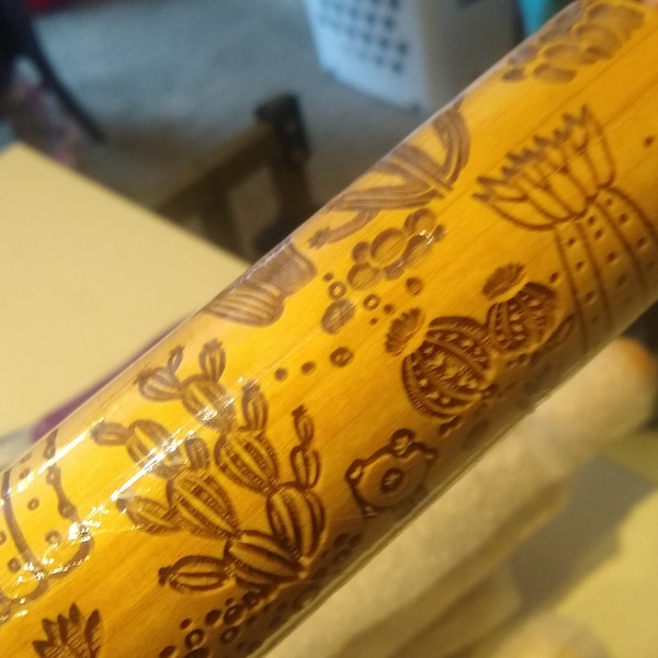 SALE!!! Embossing Rolling Pins Laser Engraved, Embossed Rolling Pin ...