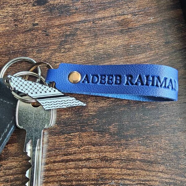 Personalised Keyring, Vegan Leather, Keychain, Key Fob, Birthday Gift ...