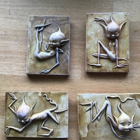 Pixie Plaques, Set of 4 Pixies, British Folklore, Celtic Pixie ...