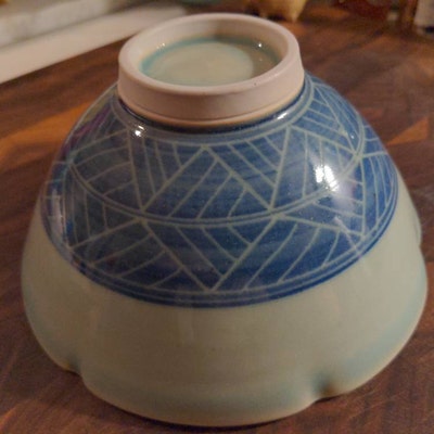 Slab/hand Built Stoneware Pitcher With Grey Blue Glazes Made - Etsy