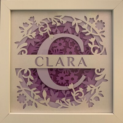 3D Flower Split Monogram A-Z Shadow Box, Alphabet Family Name SVG ...