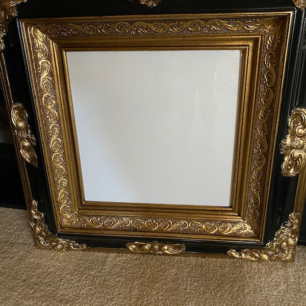 Baroque Colonial Style Frame, Antique Gold,black Frame,ornate Wood ...