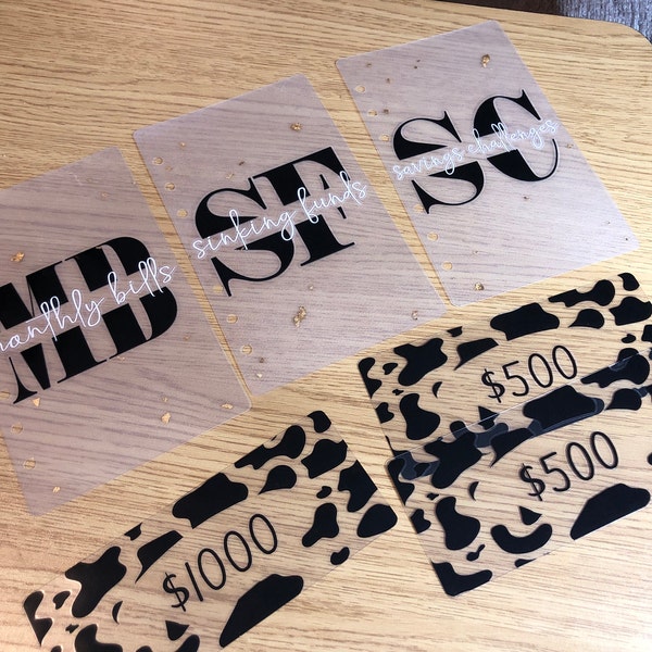 Laminated Vellum A6 Dashboard | Cash Envelope Binder Dashboard W Gold ...