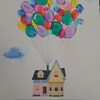 UP Inspired Custom Fingerprint Art Balloon House Print on Recycled Card ...