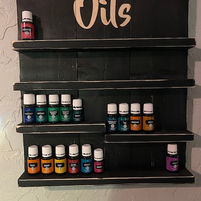 Essential Oil Shelf, Oils Rack, Essential Oil Rack, 4 Shelf Rustic ...