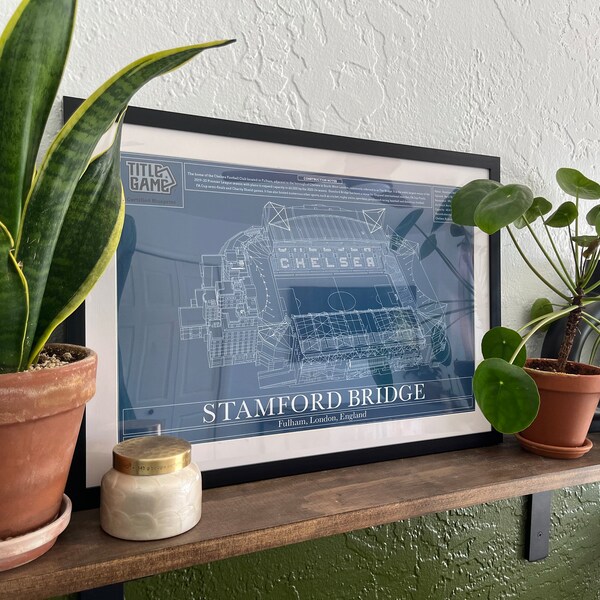 Chelsea FC Stamford Bridge Soccer Stadium Blueprint - Etsy