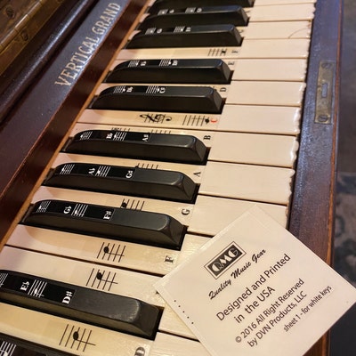 Piano and Keyboard Note Chart for 88 Keys, Use Behind the Keys, Ideal ...
