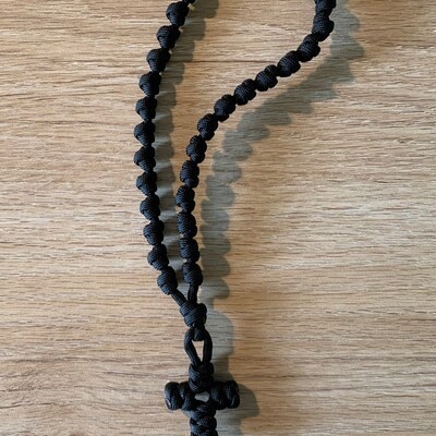 Black Eastern Orthodox Prayer Rope Chotki, 33 Count Barrel Knots. 550 ...