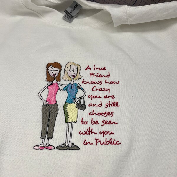 A True Friend - Machine Embroidery Design - Etsy