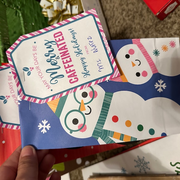 Christmas Coffee Gift Tag Printable - Teacher Christmas Gift Tag ...