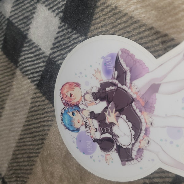 Rem and Ram Vinyl Sticker Re: Zero Anime Stickers Laptop Stickers ...