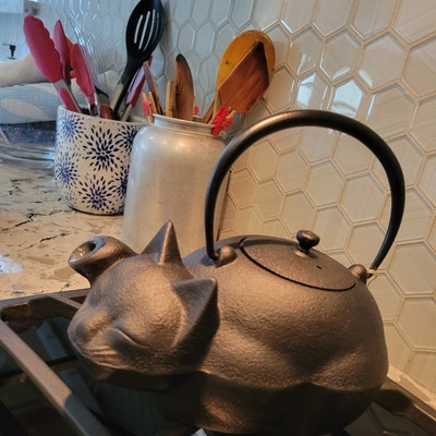 Japanese Cast Iron Teapot Kettle Nambu Nanbu Tekki Tetsubin Kyusu Cat Kitty,japanese Art,kawaii ...