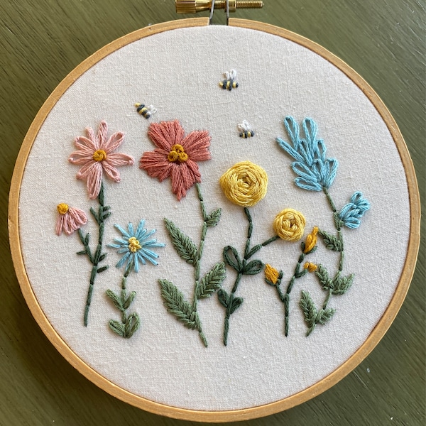 Garden Party - Navy - Embroidery Kit | Rifle Paper Co Fabric Embroidery ...