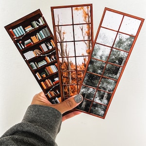 Cottage Cat Snowy Window Bookmark - Etsy