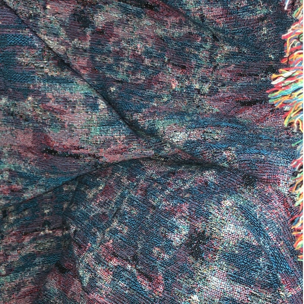 Purple Woven Throw Blanket With Fringe. Plum Throw Blanket for Bed ...