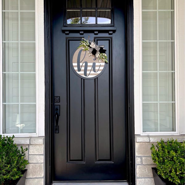 Front Door Decor | Hello Door Hanger | Hi Sign | Personalized | Front ...