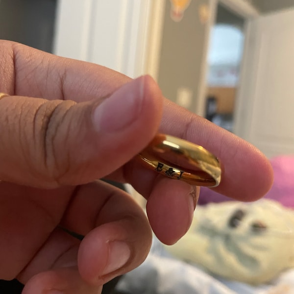 Personalized Gold Ring 4mm Band ...custom Engravable Ring, Eternity ...