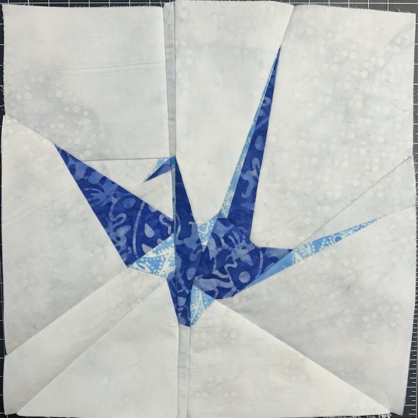 Origami Crane FPP Foundation Paper Piecing Quilting Project Block ...