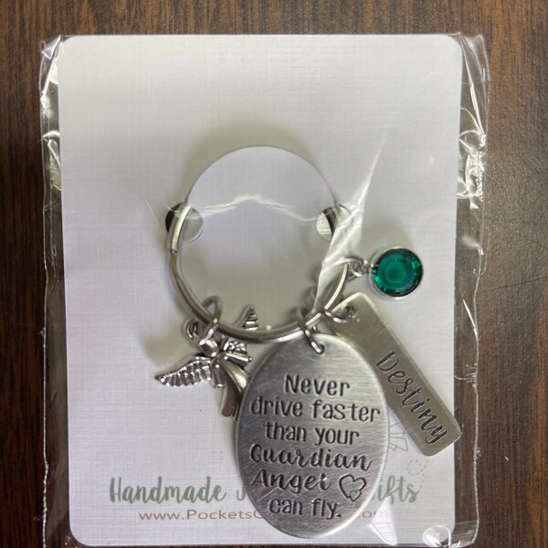 Never Drive Faster Guardian Angel Keychain | New Driver Keychain ...