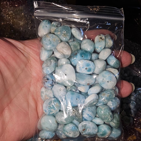 Stunning Super Blue Larimar Art Slab With Copper,aaa Larimar,raw ...