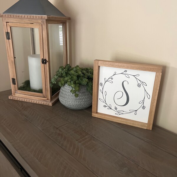 Monogram Family Initial Wood Sign for Gallery Wall, Farmhouse Style ...